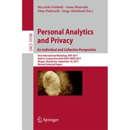 Springer Personal Analytics and Privacy. An Individual and Collective Perspective, Kartoniert (TB)