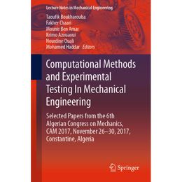 Springer Lecture Notes in Mechanical Engineering / Computational Methods and Experimental Testing In Mechanical Engineering, Kartoniert (TB)