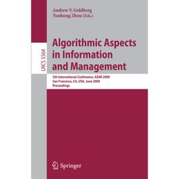 Algorithmic Aspects in Information and Management, Kartoniert (TB)