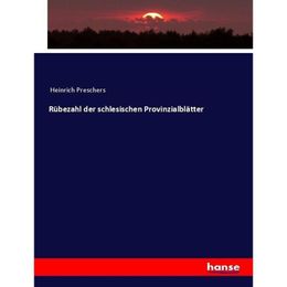 Hansebooks Rübezahl der schlesischen Provinzialblätter - Heinrich Preschers, Kartoniert (TB)