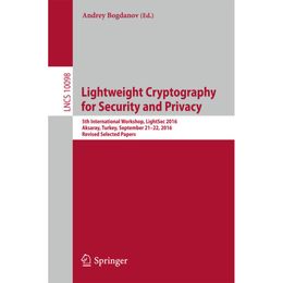 Springer International Publishing Lightweight Cryptography for Security and Privacy, Kartoniert (TB)