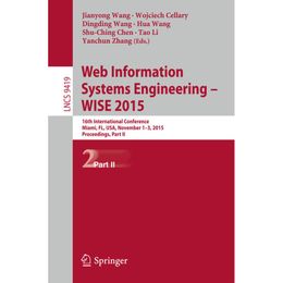 Springer International Publishing Web Information Systems Engineering - WISE 2015, Kartoniert (TB)