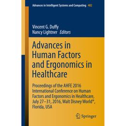 Springer Advances in Human Factors and Ergonomics in Healthcare, Kartoniert (TB)