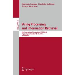 Springer International Publishing String Processing and Information Retrieval, Kartoniert (TB)