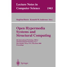 Springer Open Hypermedia Systems and Structural Computing, Kartoniert (TB)