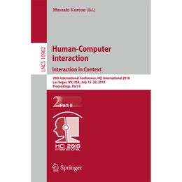 Springer International Publishing Human-Computer Interaction. Interaction in Context, Kartoniert (TB)