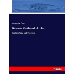 Hansebooks Notes on the Gospel of Luke - George W. Clark, Kartoniert (TB)