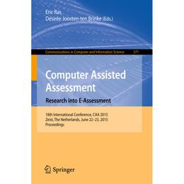 Springer Computer Assisted Assessment -- Research into E-Assessment, Kartoniert (TB)