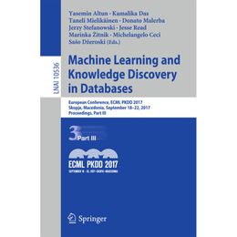 Springer International Publishing Machine Learning and Knowledge Discovery in Databases, Kartoniert (TB)