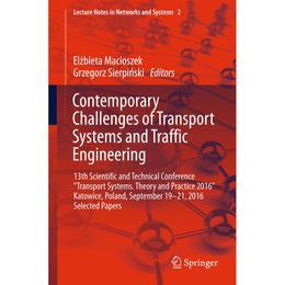Contemporary Challenges of Transport Systems and Traffic Engineering, Kartoniert (TB)