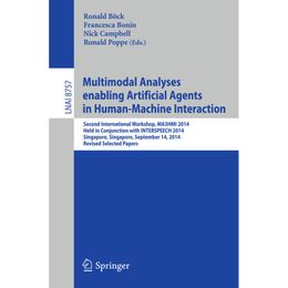 Springer International Publishing Multimodal Analyses enabling Artificial Agents in Human-Machine Interaction, Kartoniert (TB)