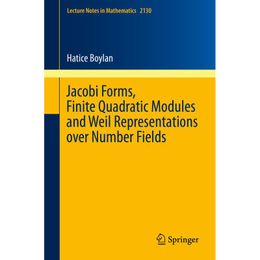 Springer Jacobi Forms, Finite Quadratic Modules and Weil Representations over Number Fields - Hatice Boylan, Kartoniert (TB)