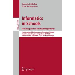 Springer International Publishing Informatics in Schools Teaching and Learning Perspectives, Kartoniert (TB)
