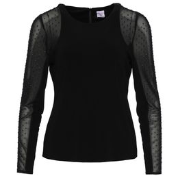 Edwina Eidtmann Langarmshirt Sweatshirt mit transparenten Ärmeln, schwarz, 40