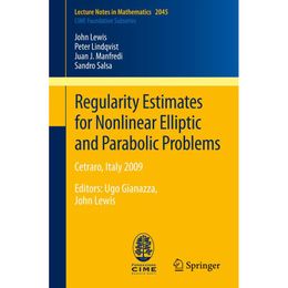 Springer Berlin Heidelberg Regularity Estimates for Nonlinear Elliptic and Parabolic Problems - John Lewis, Peter Lindqvist, Juan J. Manfredi, Sandro Salsa, Kartoniert (TB)