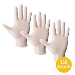 Latex-Handschuhe, Größe M - Weiß, 50er-Set, 3er-Set