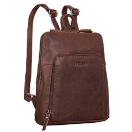 STILORD Cityrucksack "Sally" Vintage Rucksack Damen Leder Klein, braun, torres - braun