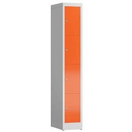 Classix Schließfachschrank feuerrot, lichtgrau X-520414, 4 Schließfächer 31,0 x 50,0 x 180,0 cm