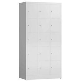 Classix Schließfachschrank lichtgrau X-520530, 15 Schließfächer 87,0 x 50,0 x 180,0 cm