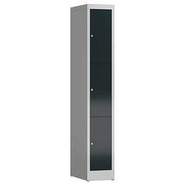 Classix Schließfachschrank anthrazit, lichtgrau X-520318, 3 Schließfächer 31,0 x 50,0 x 180,0 cm