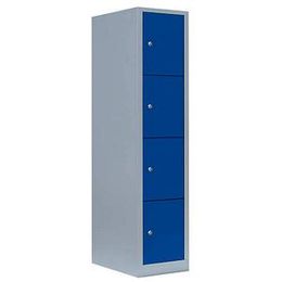 LÜLLMANN LÜLLMANN Schließfachschrank enzianblau, lichtgrau 523411, 4 Schließfächer 41,5 x 50,0 x 180,0 cm