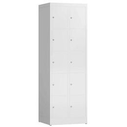 Classix Schließfachschrank signalweiß X-520527, 10 Schließfächer 59,0 x 50,0 x 180,0 cm