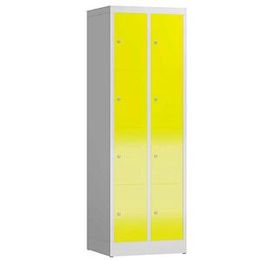 Classix Schließfachschrank lichtgrau, zinkgelb X-520426, 8 Schließfächer 59,0 x 50,0 x 180,0 cm