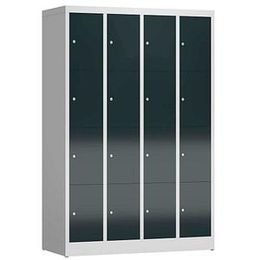 Classix Schließfachschrank anthrazit, lichtgrau X-520448, 16 Schließfächer 118,5 x 50,0 x 180,0 cm