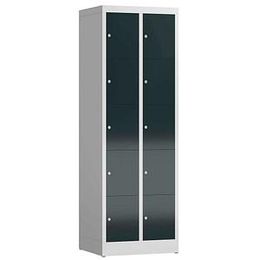 Classix Schließfachschrank anthrazit, lichtgrau X-520528, 10 Schließfächer 59,0 x 50,0 x 180,0 cm