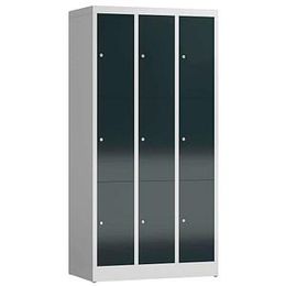 Classix Schließfachschrank anthrazit, lichtgrau X-520338, 9 Schließfächer 87,0 x 50,0 x 180,0 cm