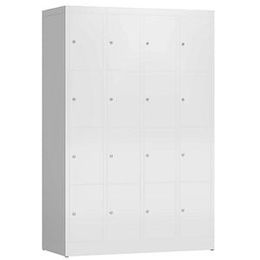 Classix Schließfachschrank signalweiß X-520447, 16 Schließfächer 118,5 x 50,0 x 180,0 cm