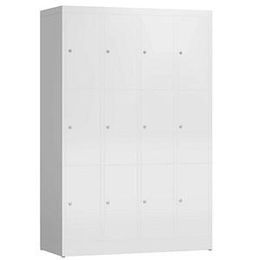 Classix Schließfachschrank signalweiß X-520347, 12 Schließfächer 118,5 x 50,0 x 180,0 cm