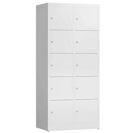 Classix Schließfachschrank signalweiß X-523527, 10 Schließfächer 80,0 x 50,0 x 180,0 cm