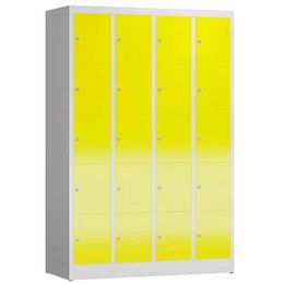 Classix Schließfachschrank lichtgrau, zinkgelb X-520546, 20 Schließfächer 118,5 x 50,0 x 180,0 cm