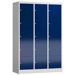 Classix Schließfachschrank enzianblau, lichtgrau X-523531, 15 Schließfächer 118,5 x 50,0 x 180,0 cm