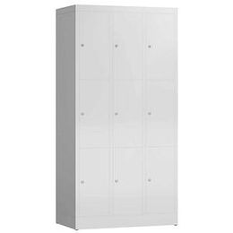 Classix Schließfachschrank lichtgrau X-520330, 9 Schließfächer 87,0 x 50,0 x 180,0 cm