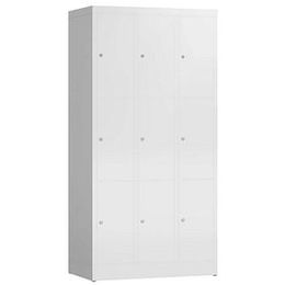 Classix Schließfachschrank signalweiß X-520337, 9 Schließfächer 87,0 x 50,0 x 180,0 cm