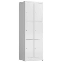 Classix Schließfachschrank signalweiß X-520327, 6 Schließfächer 59,0 x 50,0 x 180,0 cm