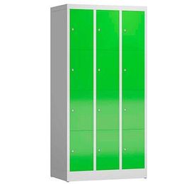 Classix Schließfachschrank gelbgrün, lichtgrau X-520435, 12 Schließfächer 87,0 x 50,0 x 180,0 cm