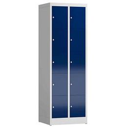 Classix Schließfachschrank enzianblau, lichtgrau X-520521, 10 Schließfächer 59,0 x 50,0 x 180,0 cm