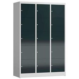 Classix Schließfachschrank anthrazit, lichtgrau X-523538, 15 Schließfächer 118,5 x 50,0 x 180,0 cm