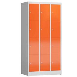 Classix Schließfachschrank feuerrot, lichtgrau X-520434, 12 Schließfächer 87,0 x 50,0 x 180,0 cm