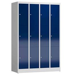 Classix Schließfachschrank enzianblau, lichtgrau X-520341, 12 Schließfächer 118,5 x 50,0 x 180,0 cm