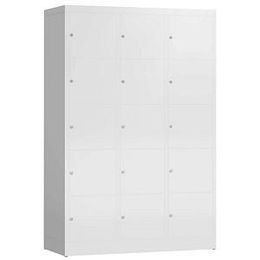 Classix Schließfachschrank signalweiß X-523537, 15 Schließfächer 118,5 x 50,0 x 180,0 cm