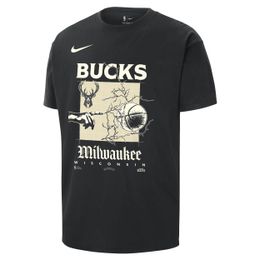 Milwaukee Bucks Courtside Nike NBA Max90-T-Shirt für Herren - Schwarz