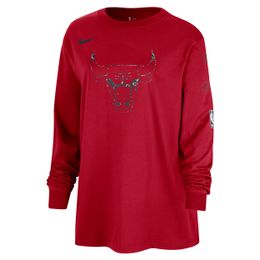 Chicago Bulls Essential Nike NBA-T-Shirt mit langen Ärmeln für Damen - Rot