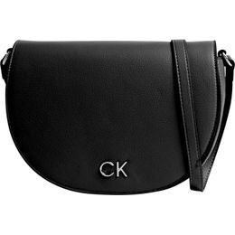 Calvin Klein Umhängetasche CK DAILY SADDLE BAG PEBBLE, Handtasche Damen Tasche Damen Schultertasche, schwarz