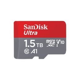 Sandisk microSDXC Ultra 1,5TB, Adapter "Mobile" Speicherkarte (1500 GB, UHS-I Class 10, 150 MB/s Lesegeschwindigkeit), grau