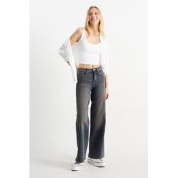 Clockhouse-Wide Leg Jeans-Mid Waist