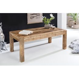 Wohnling Couchtisch RUSTICA 110 x 60 x 47 cm Massiv-Holz Mango